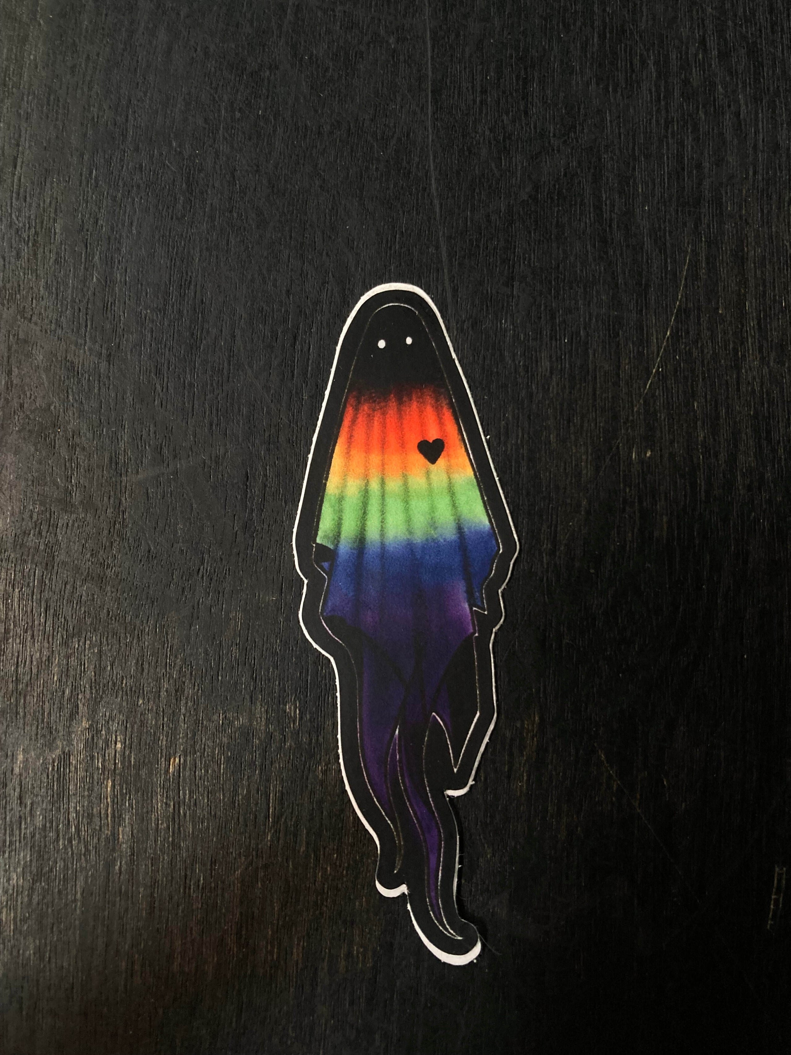 Rainbow Ghost Sticker | Black Veil